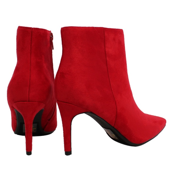 Shoes | Bright Red Pointy Toe 3 14 Ankle Booties | Poshmark